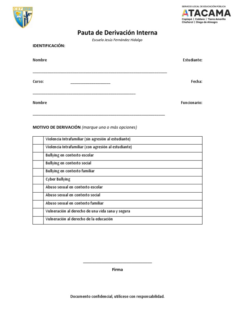 Pauta Derivación | PDF