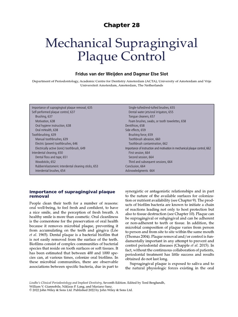 Plaque Control (Mechanical, Chemical) | PDF