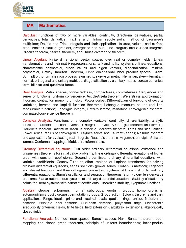 MA Mathematics: Calculus | PDF | Equations | Matrix (Mathematics)