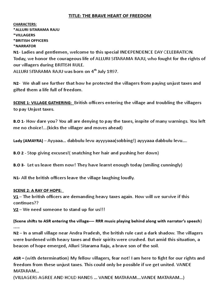 SKIT FOR INDEPENDENCE DAY (2) (1) | PDF