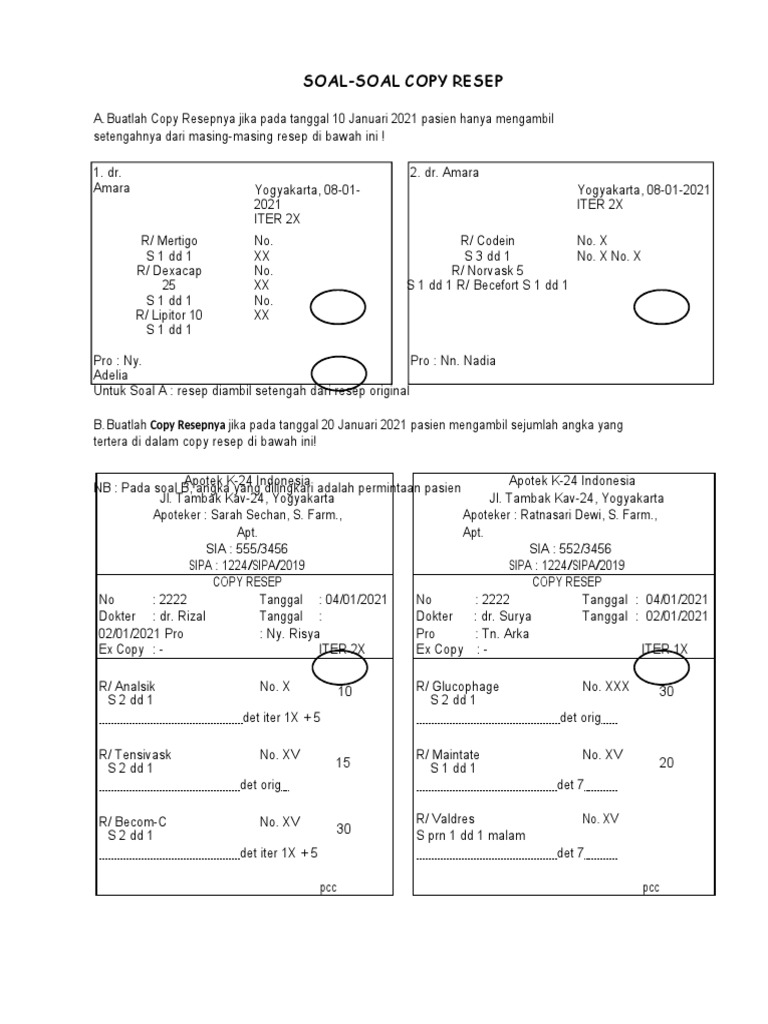 Contoh Copy Resep dan Soal Resep | PDF