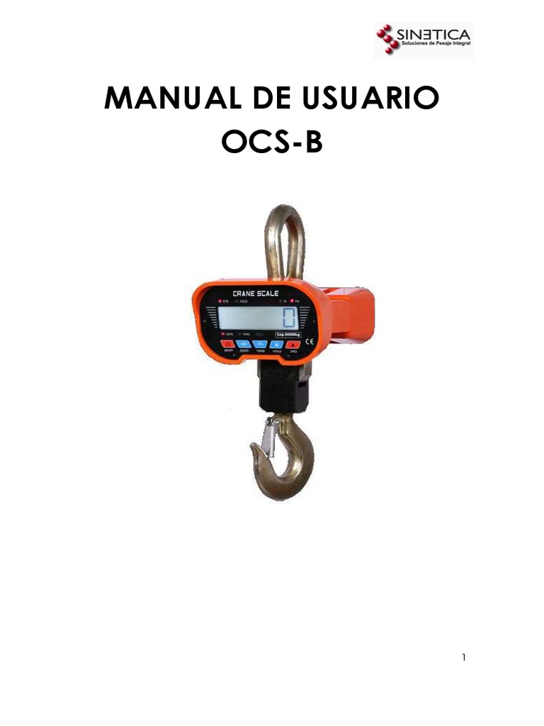 Crane Scales OCS-B Manual Usuario | PDF | Control remoto | Diodo emisor ...