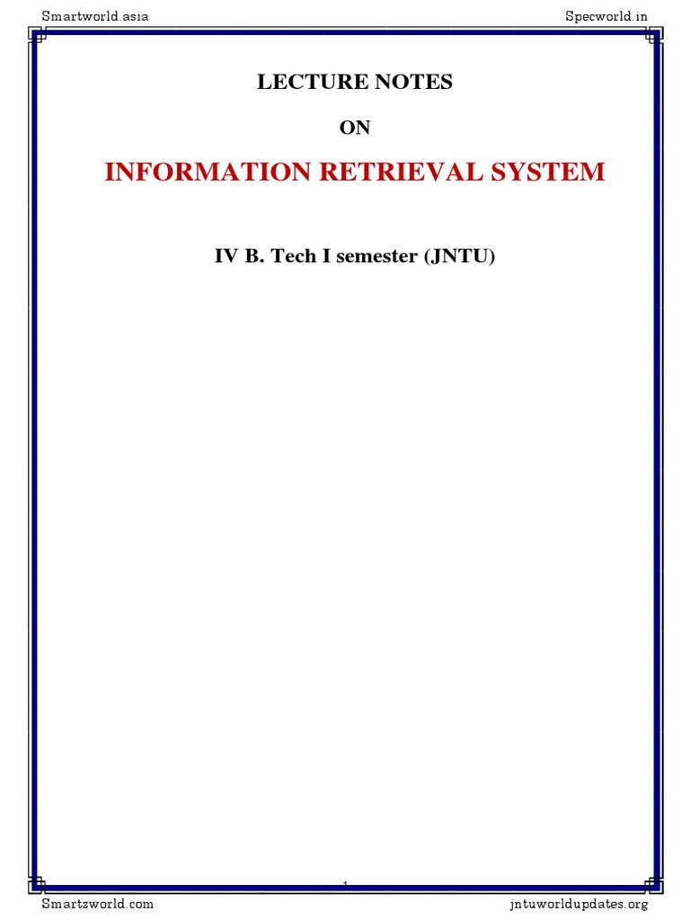 Information Retrieval Systems | PDF