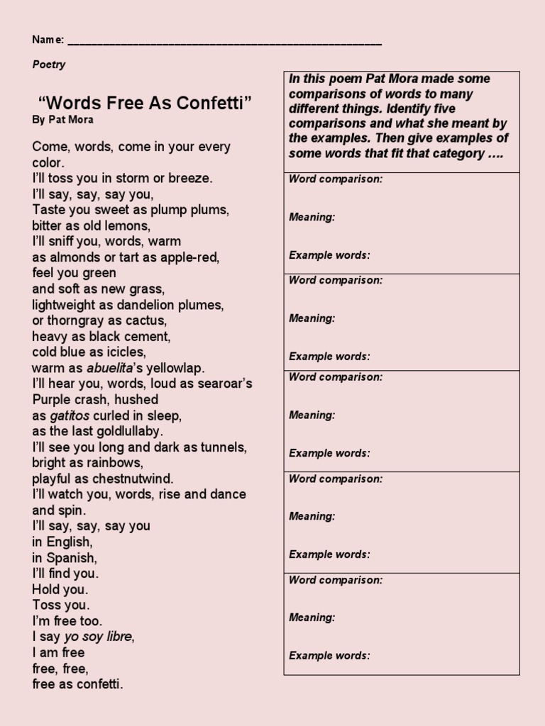 Words As Free As Confetti | PDF