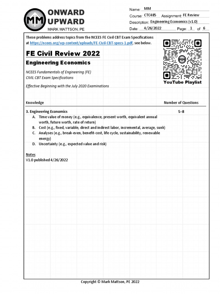 07.2 FE Engineering Economics | PDF | Depreciation | Business