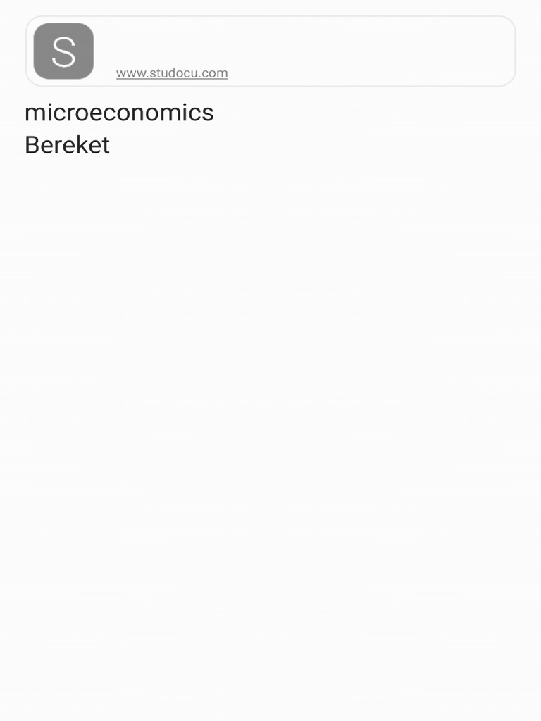 Microeconomics I Module Final - WOLLO UNIVERSITY C - 230815 - 183458 | PDF