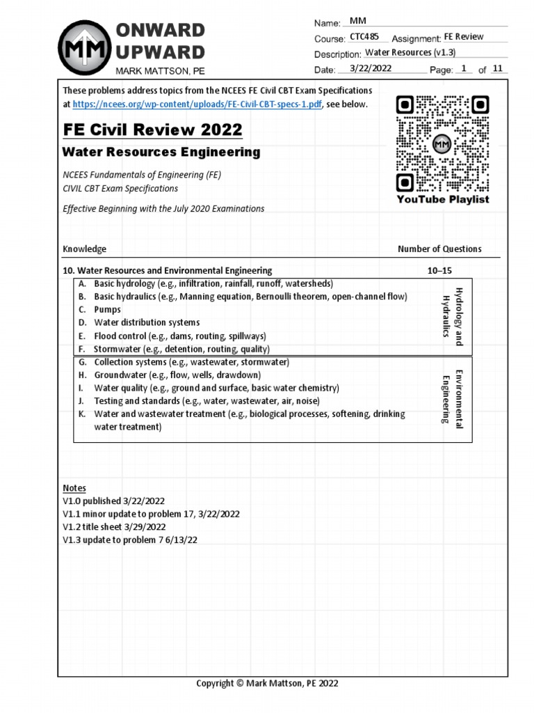 11 FE Water Resources 2022 | PDF