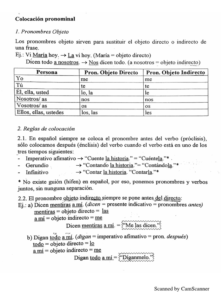 Colocación Pronominal | PDF