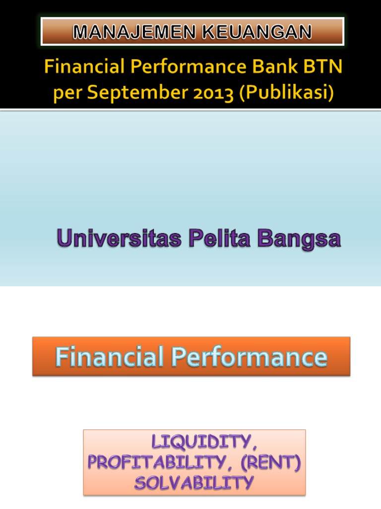 7 Financial Performance Bank BTN | PDF