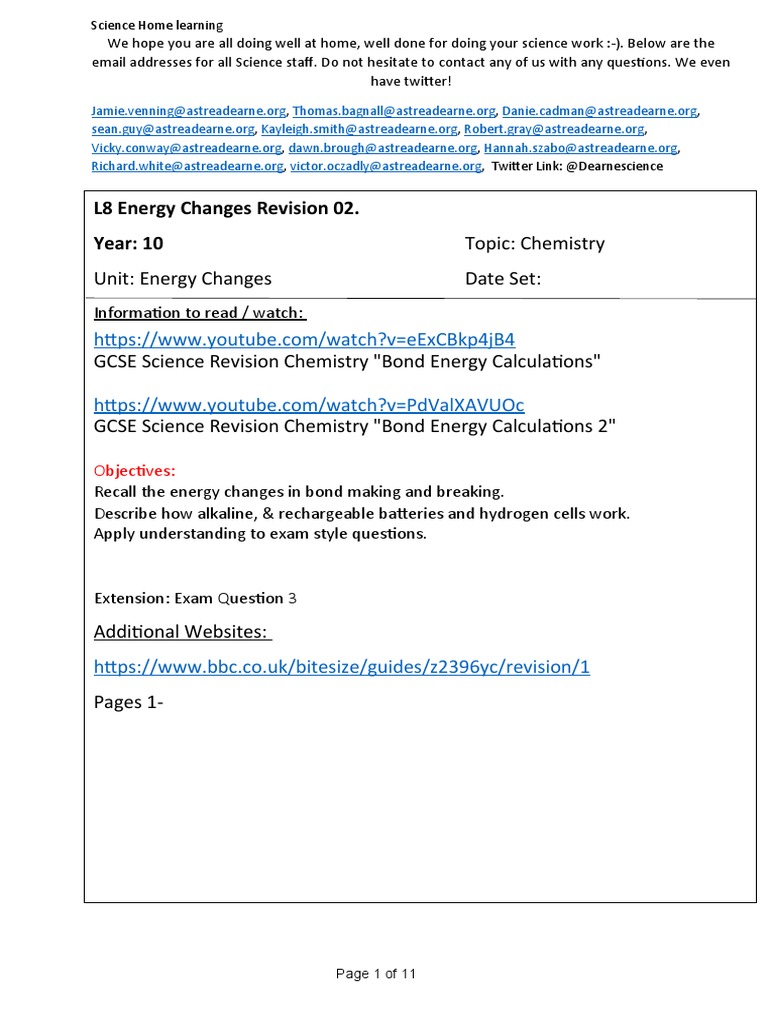 Lesson 08 HL Energy Changes | PDF
