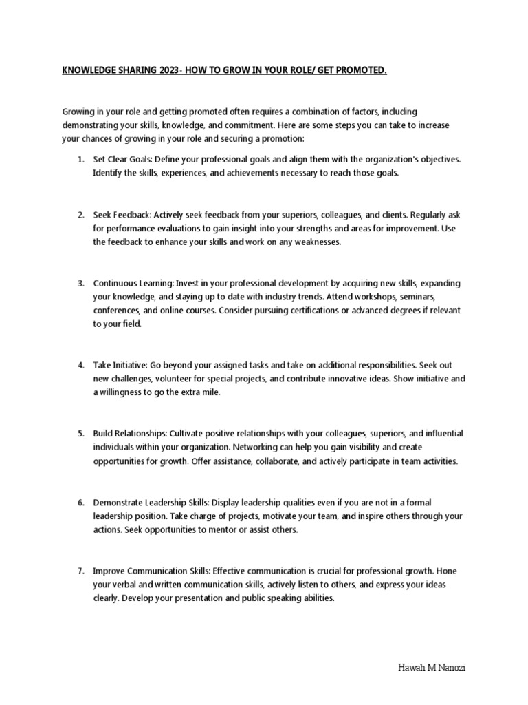 How To Get Promoted at Work | PDF | Leadership | Communication