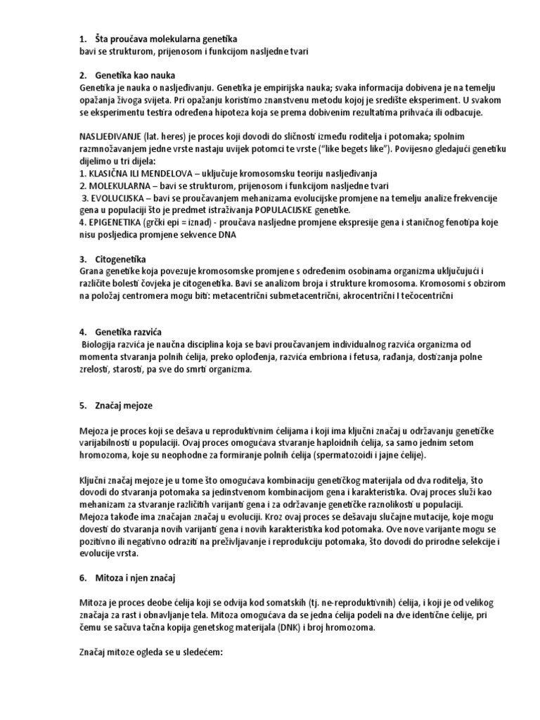 Humana Genetika - Skripta | PDF