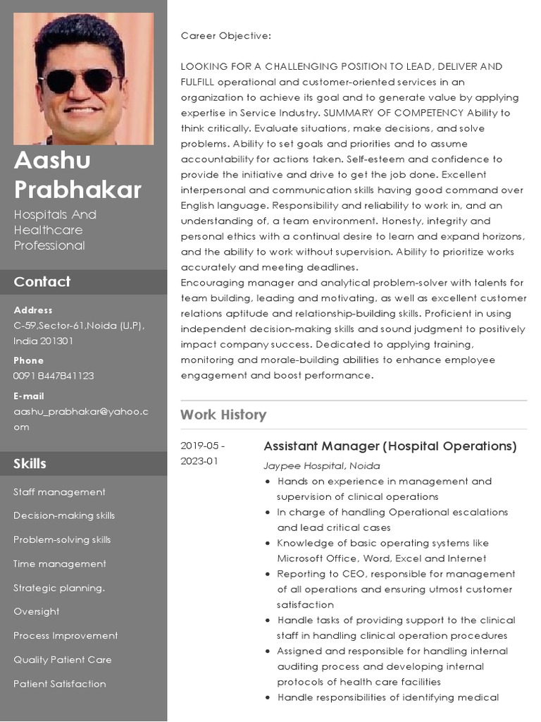 Aashu Prabhakar Resume | PDF | Patient | Decision Making