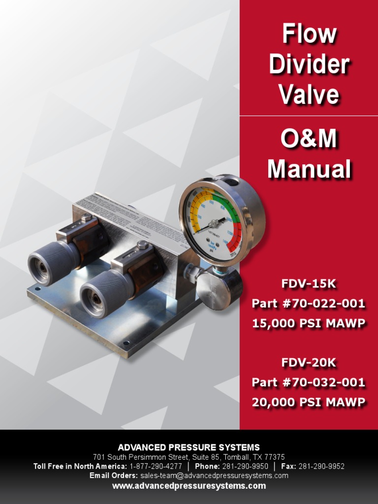 Flow Divider Valves Manual | Download Free PDF | Pump | Valve