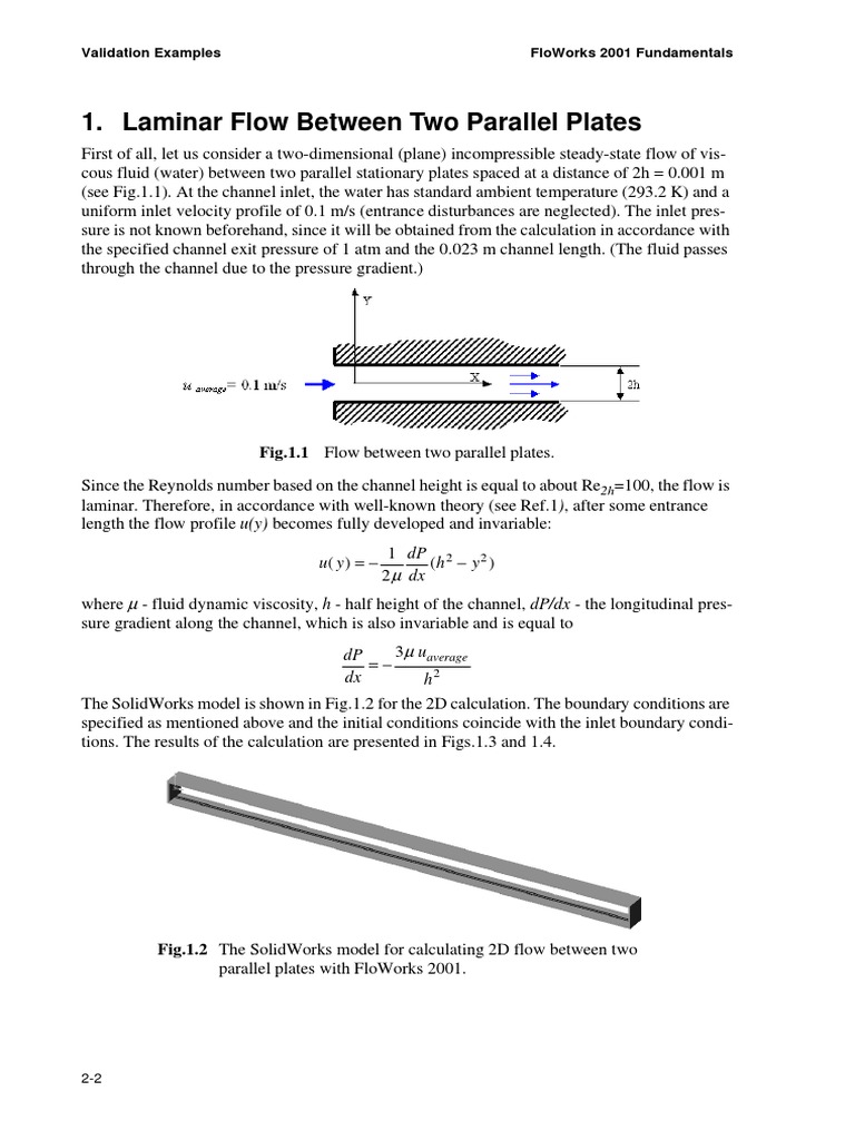 Flujo Laminar Entre Dos Placa Paraleleas | PDF | Fluid Dynamics | Reynolds Number