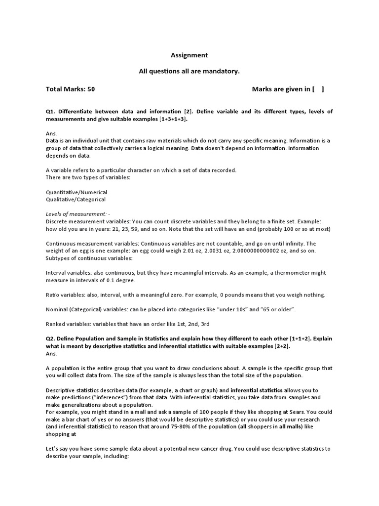 Assignment of Biostatistics | PDF | Normal Distribution | Statistics Assignment of Biostatistics | PDF | Normal Distribution | Statistics