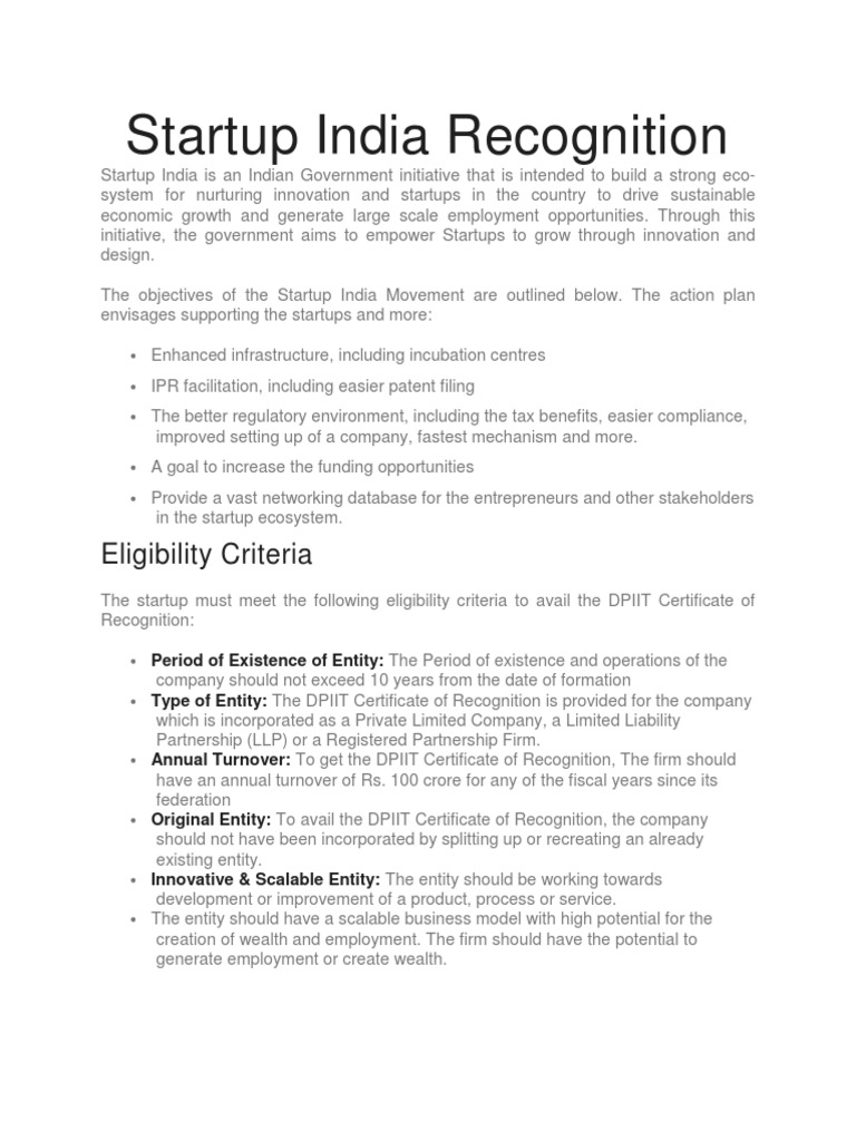 Startup India PDF | PDF | Identity Document | Startup Company