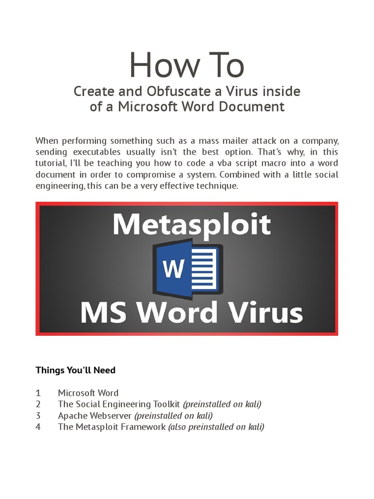 Virus Inside MS Word | PDF | Visual Basic For Applications | System ...