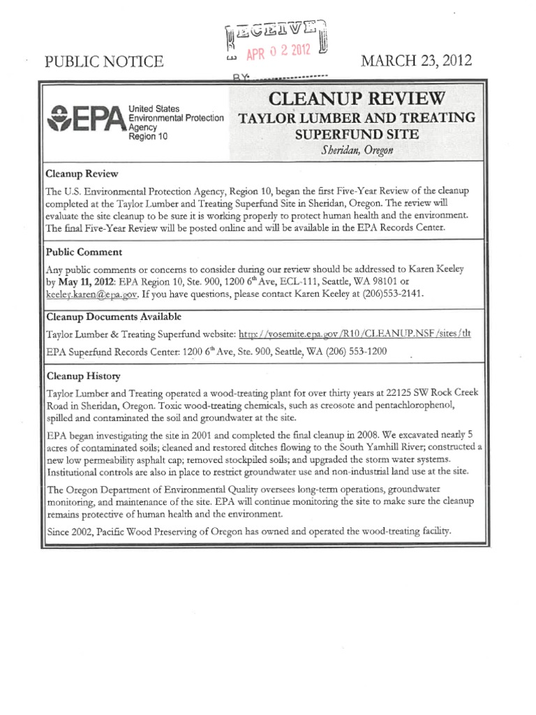 EPA Clean Up Review TLT 2012 | PDF
