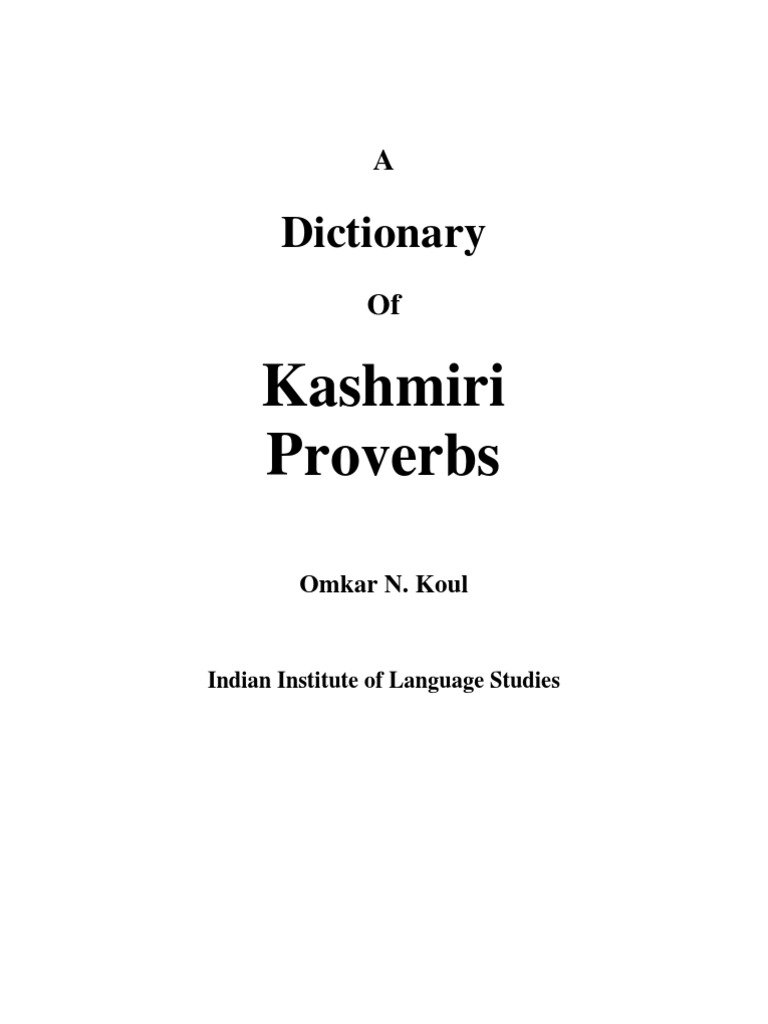 Kashmiri - Proverbs | PDF | Human Voice | Linguistics