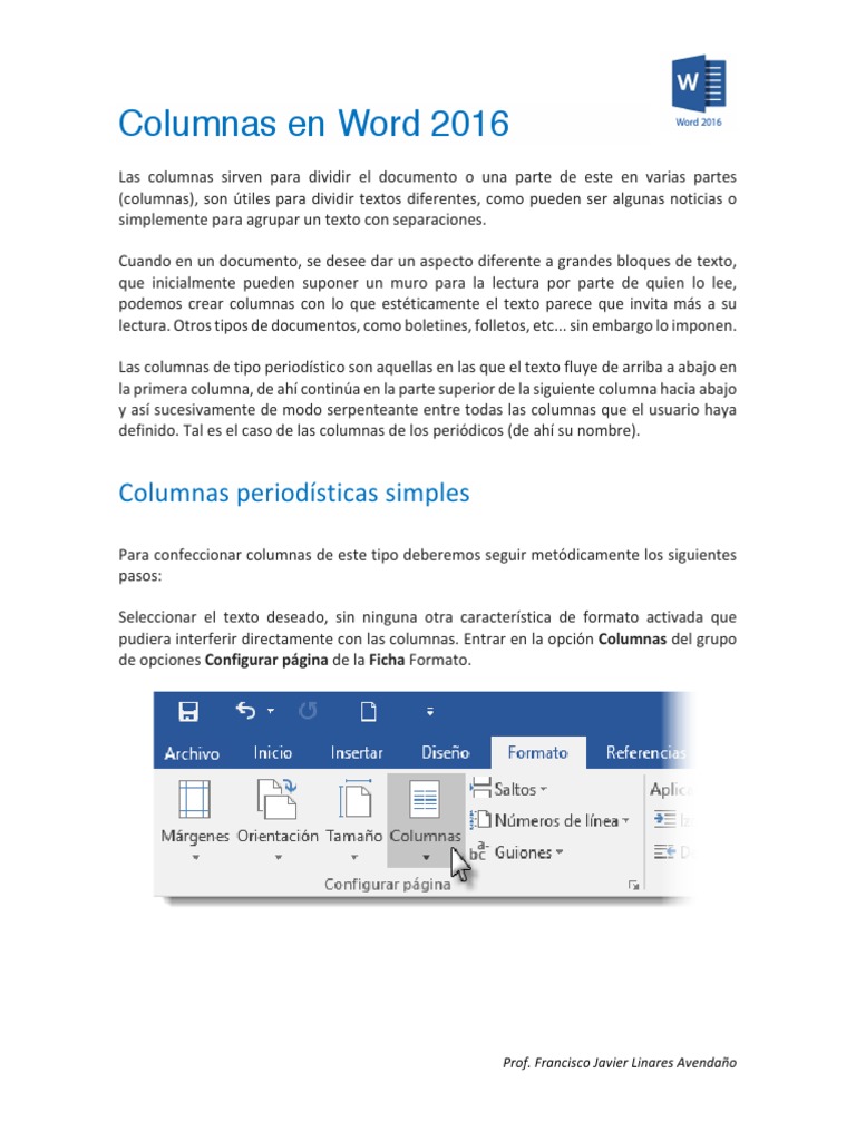 Columnas en Word | PDF