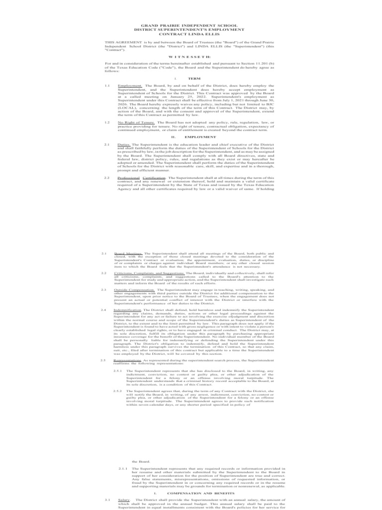 Grand Prairie ISD Contract | PDF