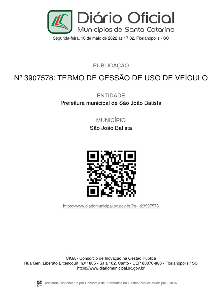 Modelo Termo De Cessão De Uso De Veiculos Pdf