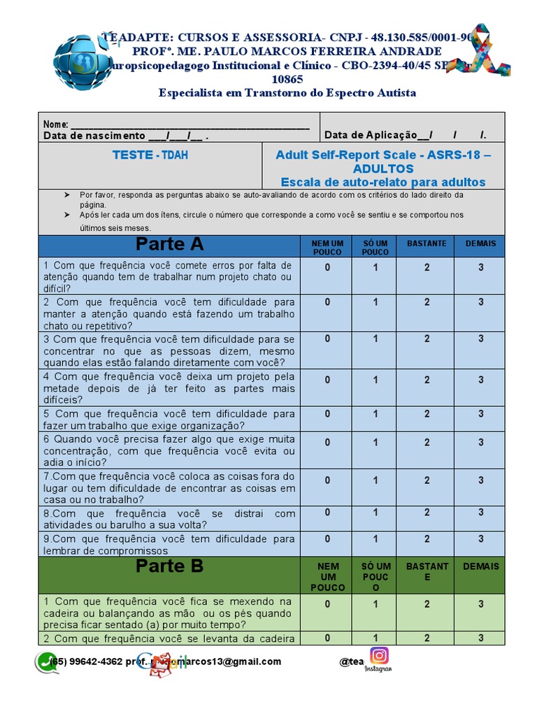 Tdah - Asrs-18 - Adultos | PDF