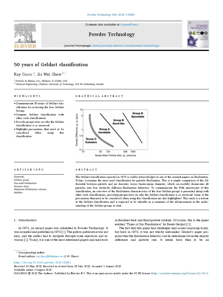 50 Years of Geldart Classification | PDF