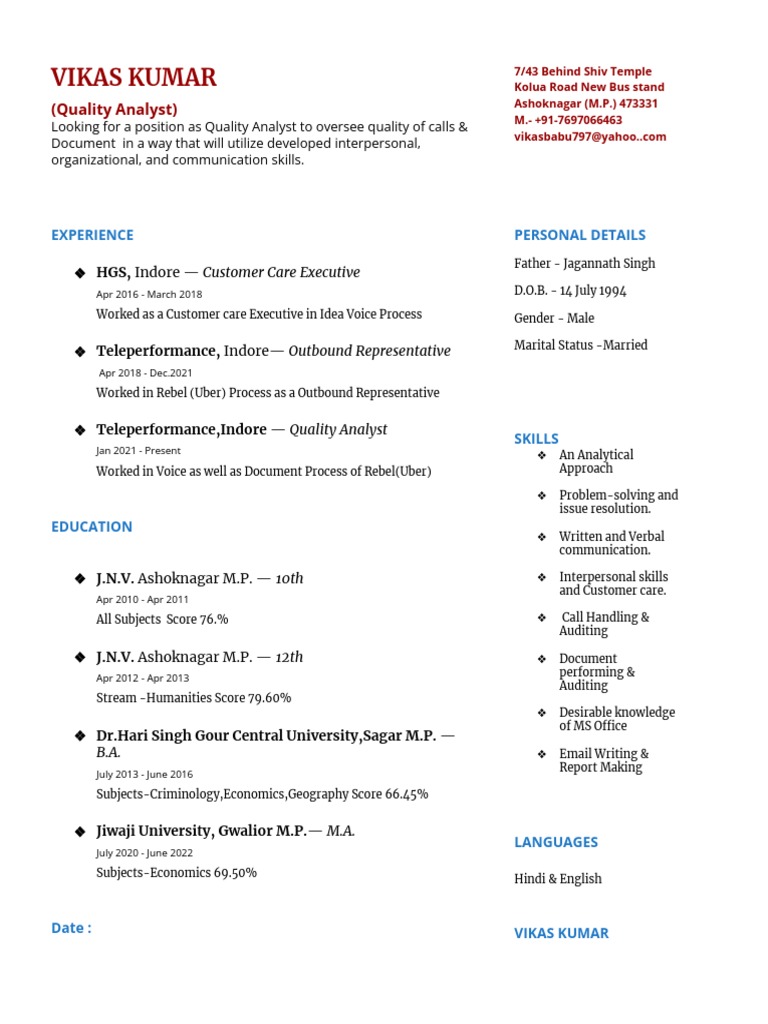 Vikas QA Resume - New | PDF