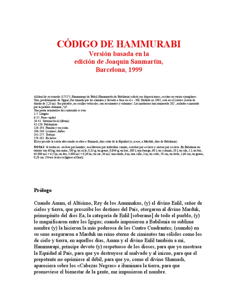 Código de Hammurabi | PDF