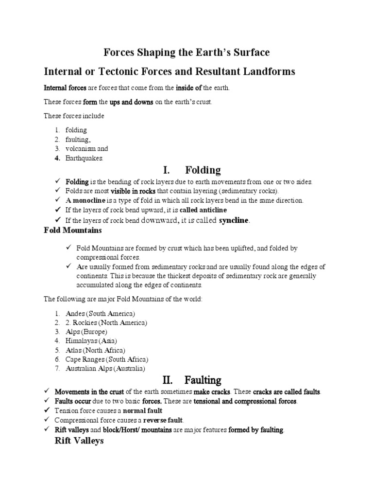 Forces Shaping the Earth(internal) | PDF