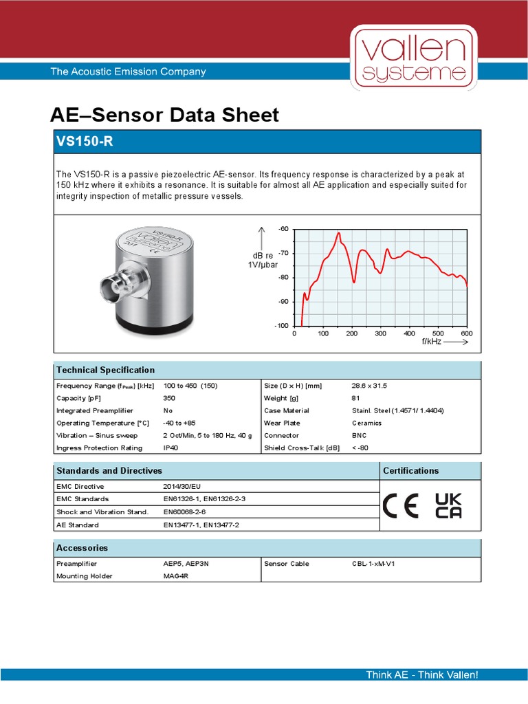 AE-Sensor Data Sheet: Technical Specification | PDF