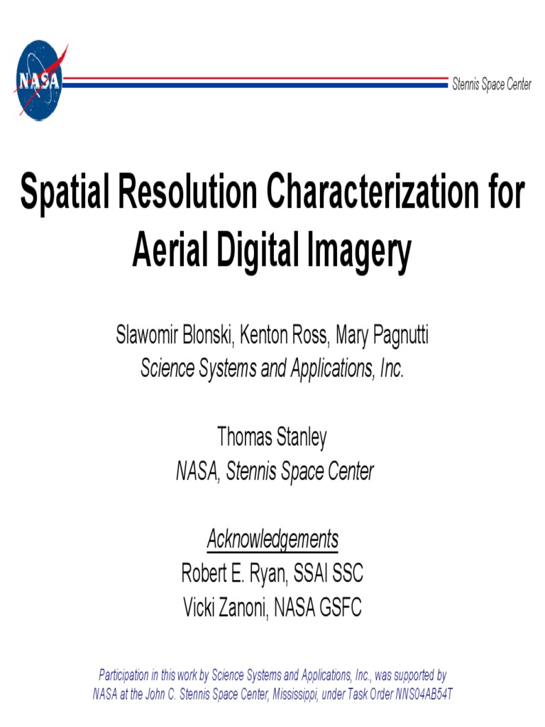 Spatial Resolution Characterization For Aerial Digital Imagery | PDF