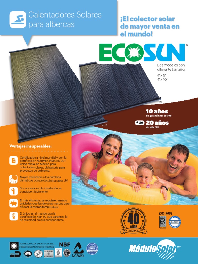 Ficha Tecnica Ecosun 4x10 y 4x5 | PDF