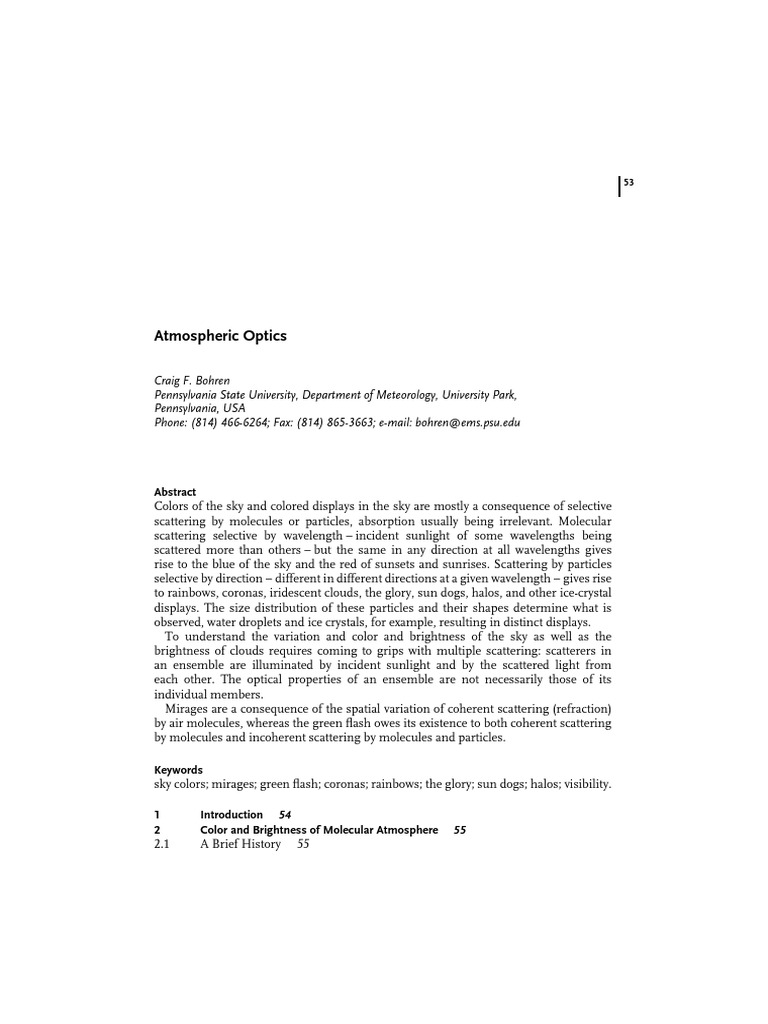 Atmospheric Optics | PDF
