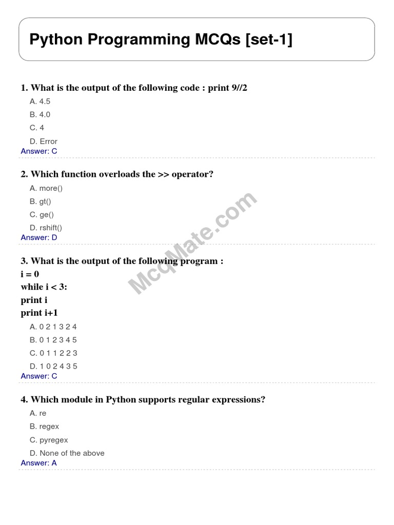 Python Programming Set 1 | Download Free PDF | Computer Programming ... Python Programming Set 1 | Download Free PDF | Computer Programming ...