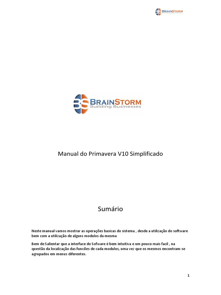 Manual Do Primavera V10 Simplificado | PDF | Imposto sobre Valor ...