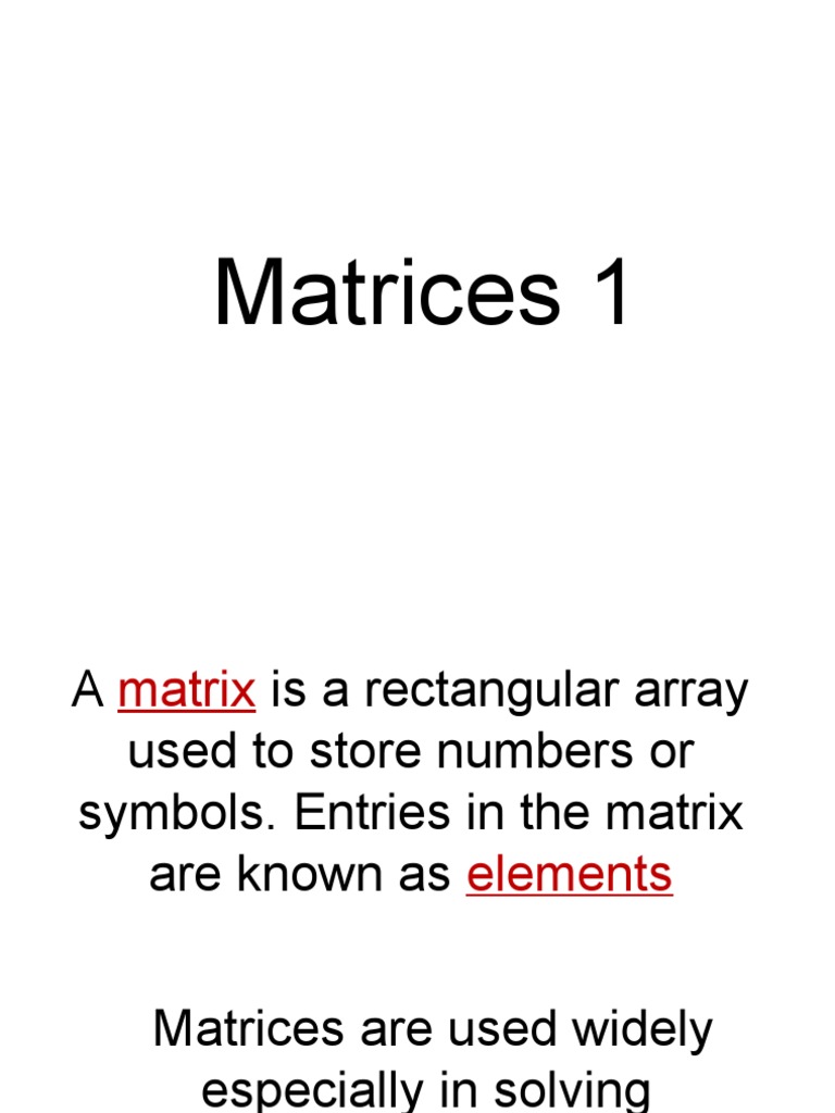 Matrix Basic - Matrix 1 | PDF
