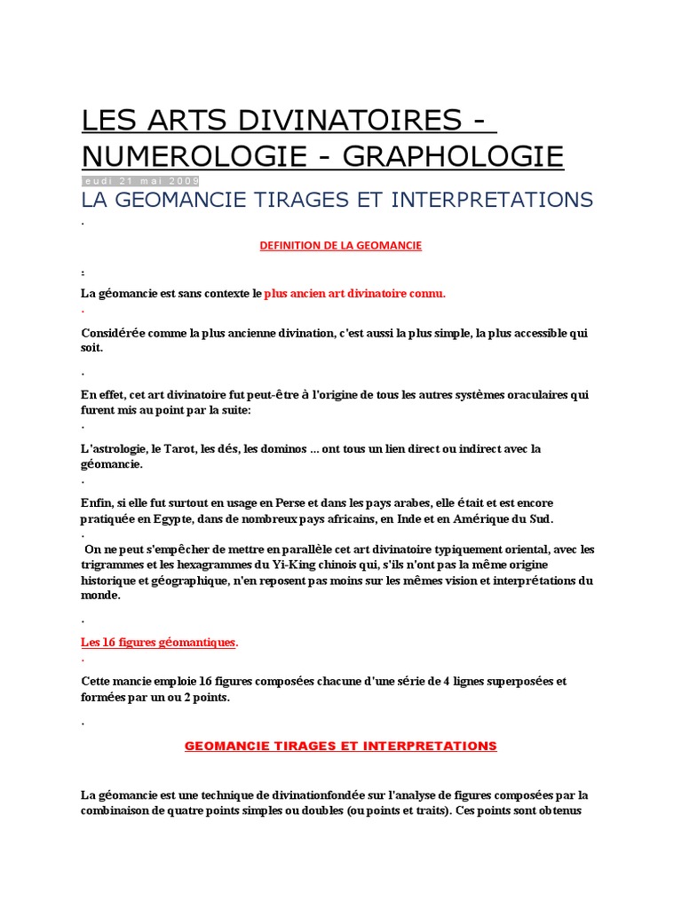 Interprétation des Figures de Géomancie | PDF | Surnaturel | Mysticisme