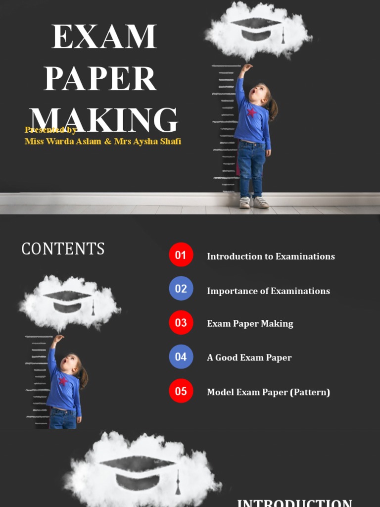 Exam Paper Making Presentation by Warda Aslam | PDF | Multiple Choice ...