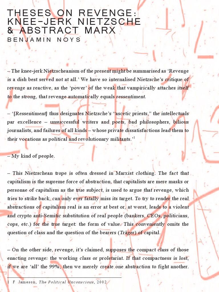Noys - Theses On Revenge - Knee-Jerk Nietzsche & Abstract Marx (From ...