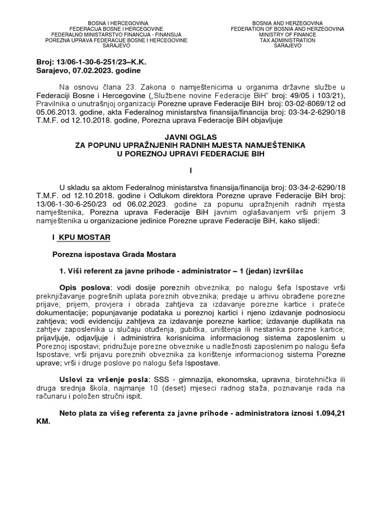 KPU Mostar Novi travnik | PDF