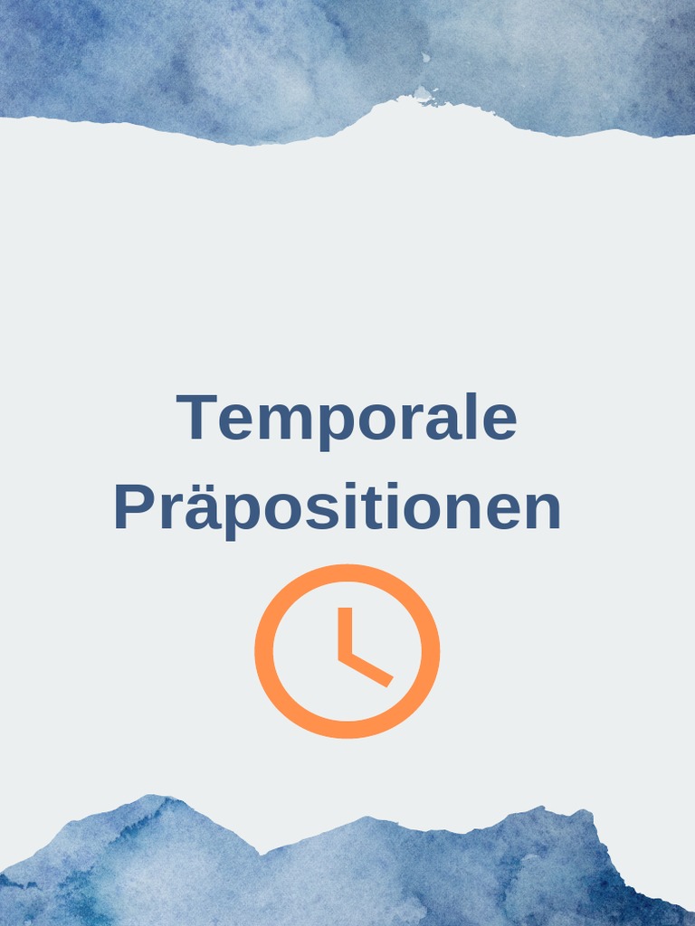 Temporale Präpositionen | PDF