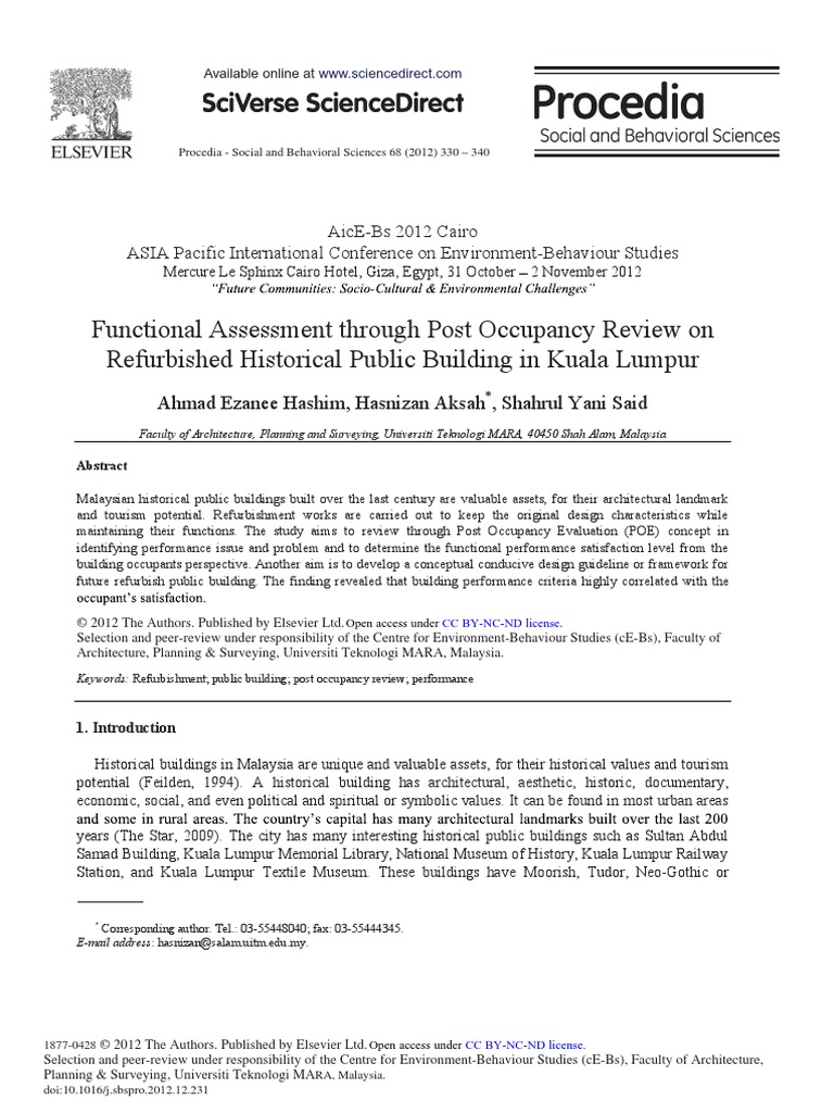 Post Occupancy Review of Refurbished Buildings | PDF | Methodology ...