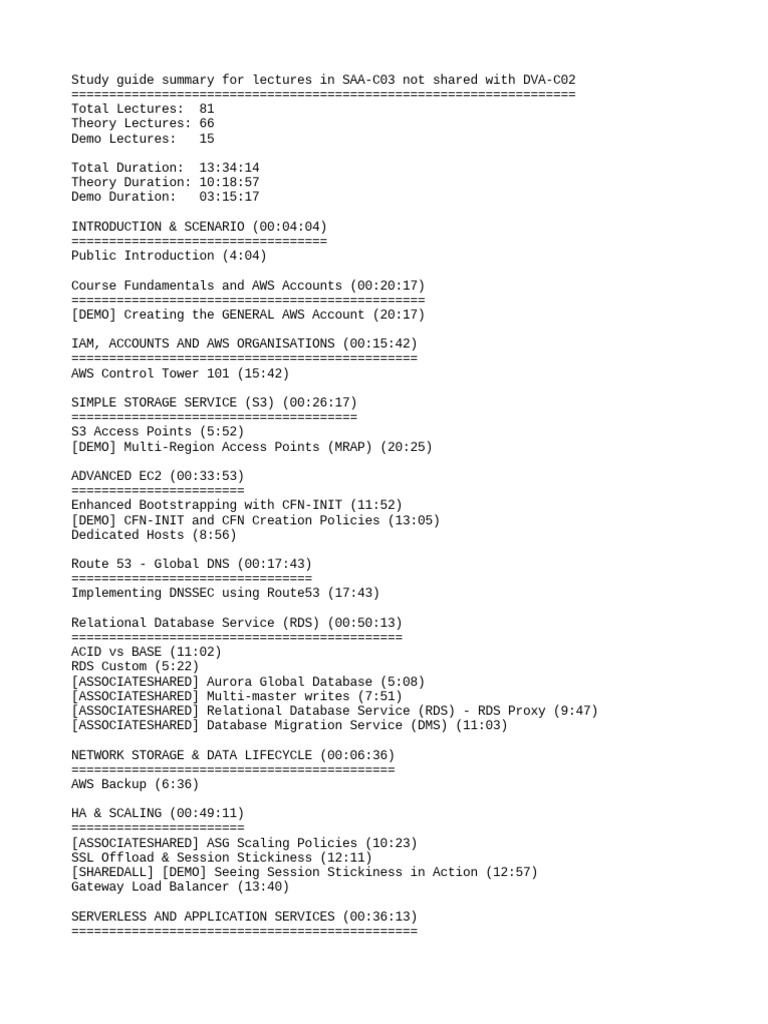 SAA-C03 Study Guide | Download Free PDF | Virtual Private Network | Amazon Web Services