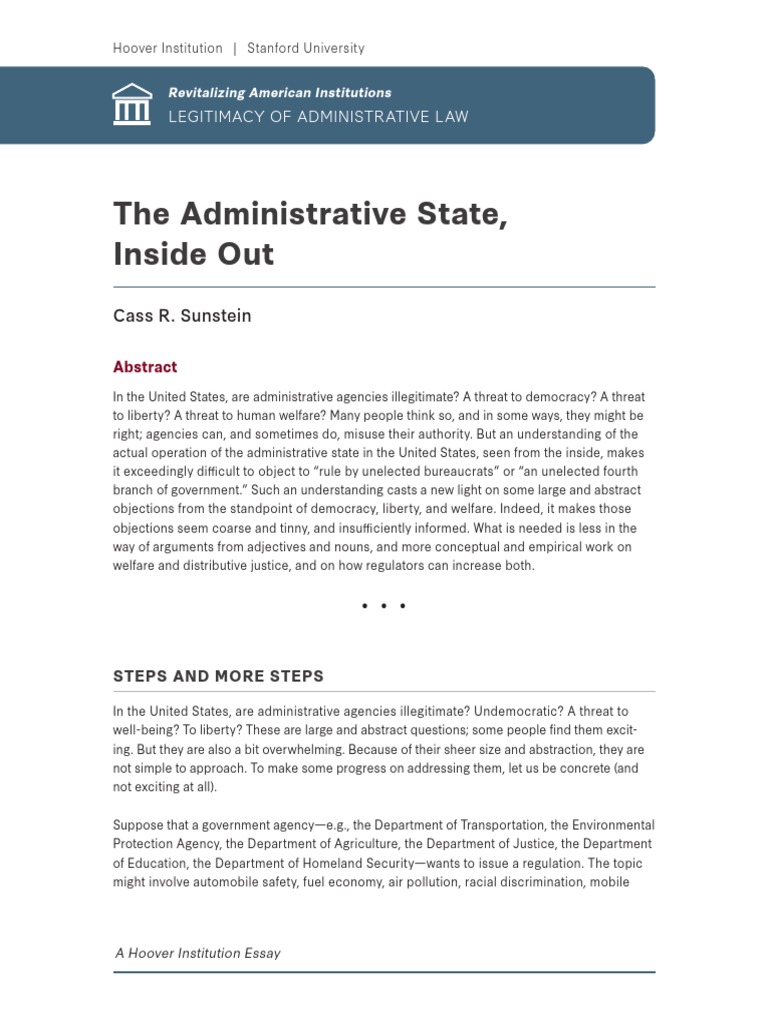 The Administrative State, Inside Out | PDF | Deliberation | United ...