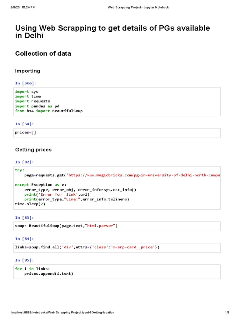 Data Analysis of PG Available in Delhi | PDF