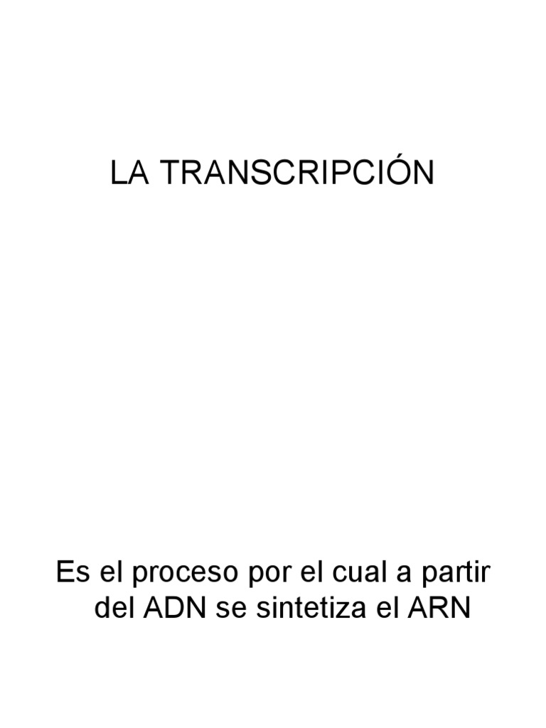Transcripción y Traducción | PDF