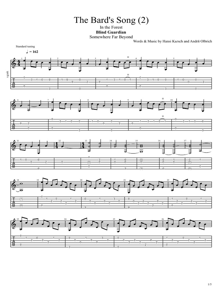 The Bard's Song by Blind Guardian | PDF